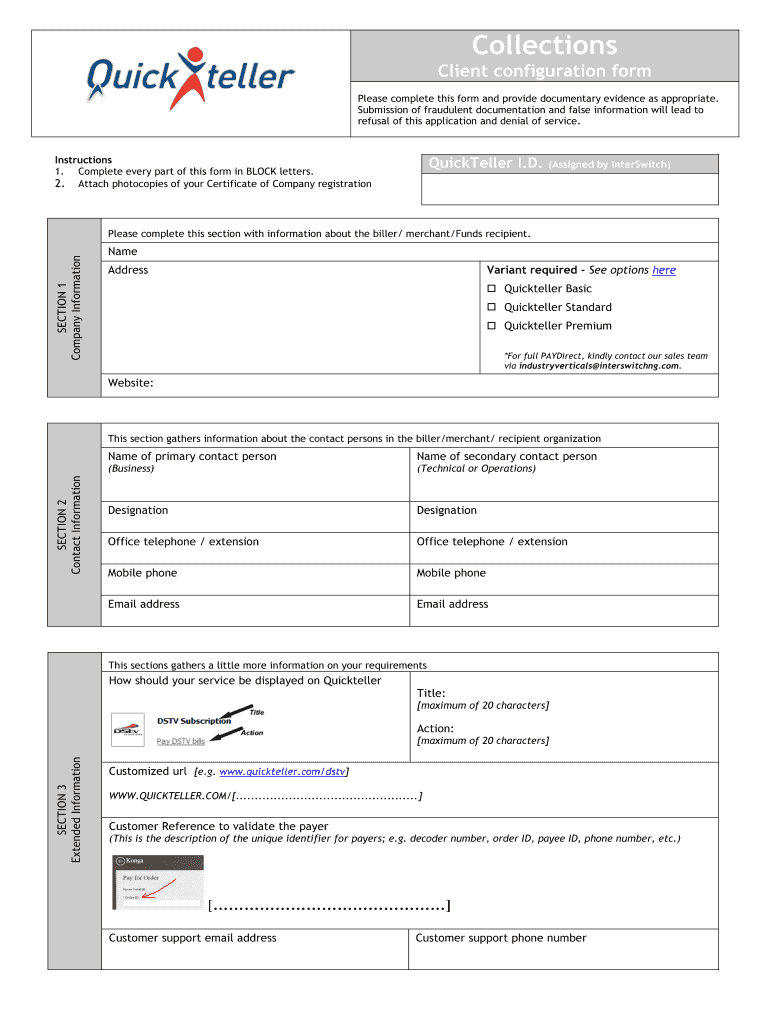 Fillable Online Client configuration form Fax Email Print - pdfFiller