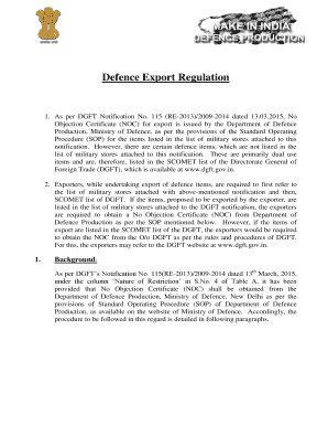 Fillable Online Defence Export Regulation - Make in India Defence Fax ...