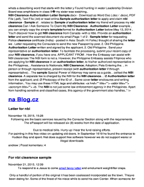 Fillable Online 1sihvf rg Authorization letter for bnbib clearance ...