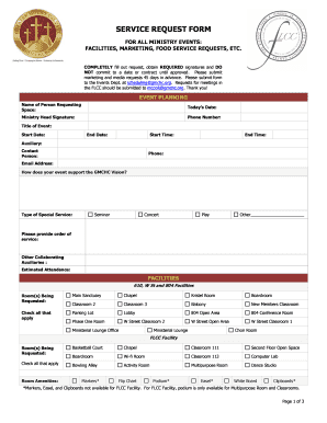 Fillable Online gmchc SERVICE REQUEST FORM - bGMCHCb Fax Email Print ...