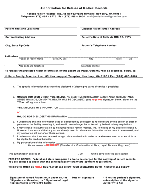 Fillable Online HIPAA Authorization Form To HFP Fax Email Print - pdfFiller
