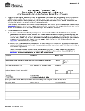 Fillable Online ourimbah-p schools nsw edu Working with Children Check ...
