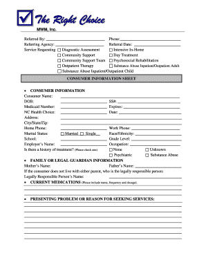 Fillable Online The Right Choice Referral Form Fax Email Print - pdfFiller