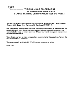 Fillable Online training ipc THROUGHHOLE SOLDER JOINT WORKMANSHIP ...