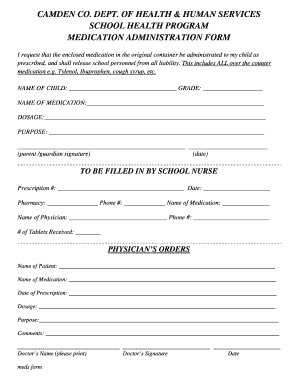 Fillable Online mlchristianschool Medication Admin in Schools ...
