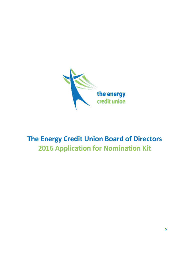 Fillable Online 2016 Application for Nomination - The Energy Credit ...