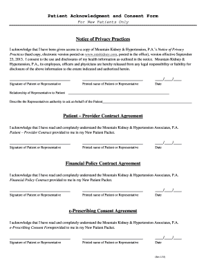 Fillable Online Consent Form - Mountain Kidney & Hypertension ...