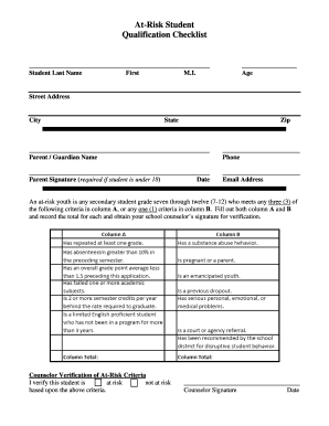 Fillable Online mhhs mtnhomesd At-Risk Student Qualification Checklist ...