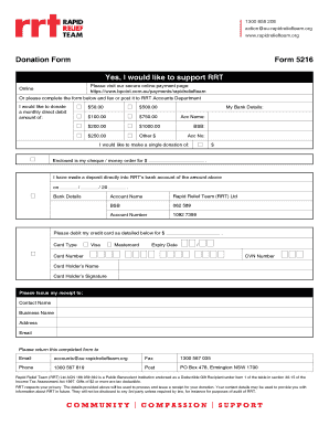 Fillable Online rapidreliefteam Donation Form Form 5216 Yes I would ...
