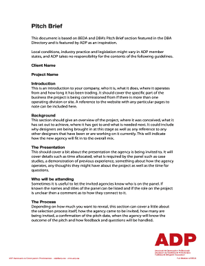 Fillable Online Pitch Brief Fax Email Print - pdfFiller