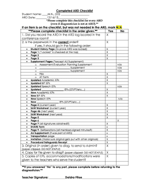 Fillable Online Completed ARD Checklist Fax Email Print - pdfFiller