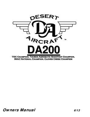 Fillable Online TM DA200 - Desert Aircraft Australia Fax Email Print ...