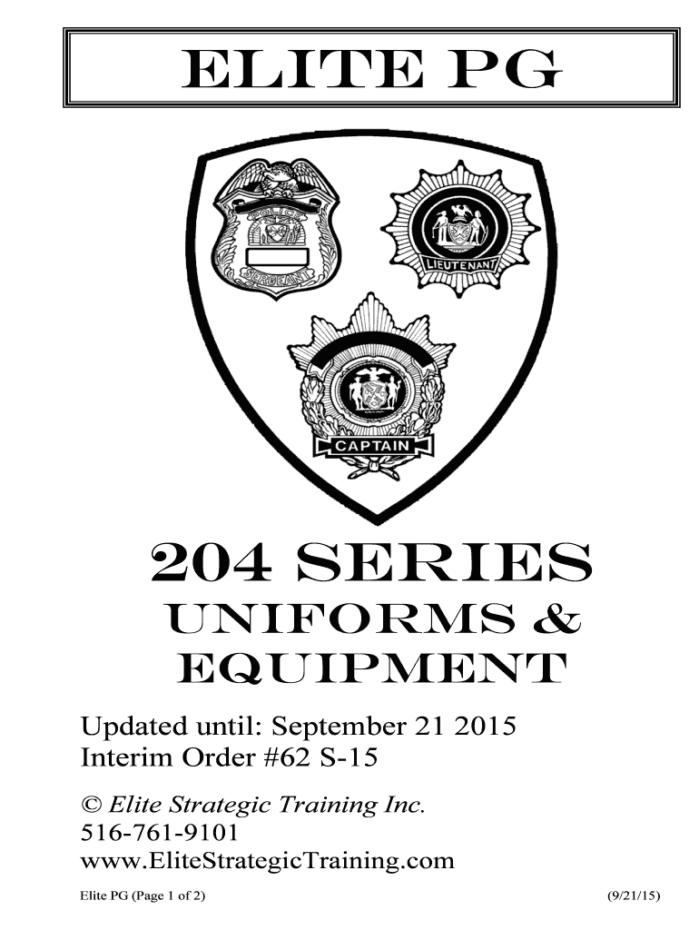 Fillable Online ELITE PG 204 Series - Elite Strategic Training Fax ...