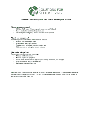 Fillable Online Medicaid Case Management Information - Monarch Family ...