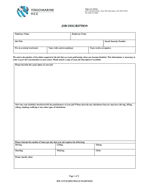 Fillable Online Job Description Form - Hcc Fax Email Print - pdfFiller