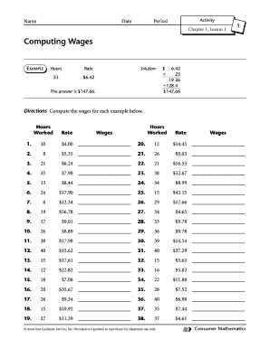 Computing Wages Worksheet Answer Key - Fill Online, Printable, Fillable ...