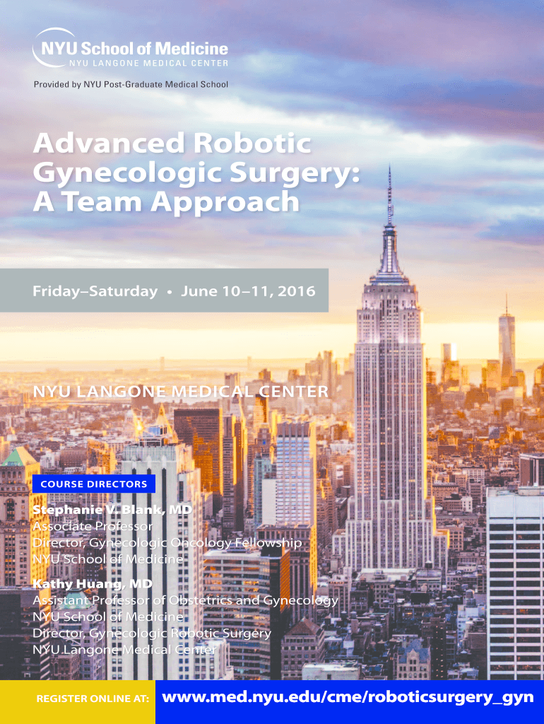 Fillable Online med nyu Advanced Robotic Gynecologic Surgery - NYU ...