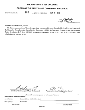 Fillable Online PROVINCE OF BRITISH COLUMBIA ORDER OF THE LIEUTENANT ...