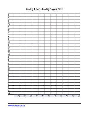 Fillable Online Reading A to Z - Reading Progress Chart Fax Email Print ...