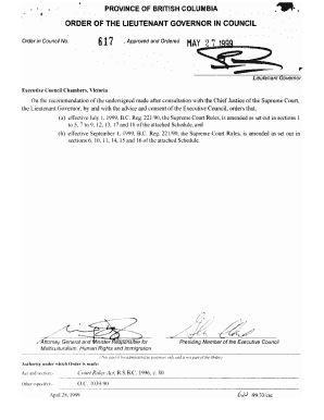 Fillable Online PROVINCE OF BRITISH COLUMBIA ORDER OF THE LIEUTENANT ...