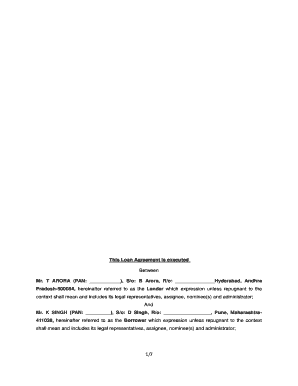 Fillable Online Lender - Borrower Sample Agreement - Faircent Fax Email ...