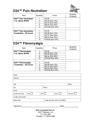 O24 Pain Neutralizer Spray - Fill Online, Printable, Fillable, Blank ...