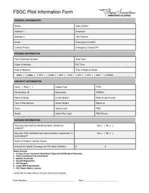 Fillable Online flyingsams FSGC Pilot Information Form - flyingsamsorg ...