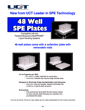 Fillable Online New from UCT Leader in SPE Technology 48 Well SPE ...