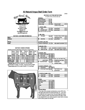 Fillable Online All Natural Angus Beef Order Form - bRBFAngusbbcomb Fax ...