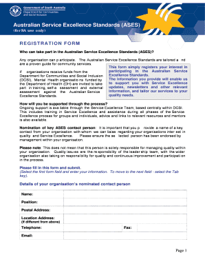 Fillable Online partnershipportal sa gov ASES Registration form Fax ...