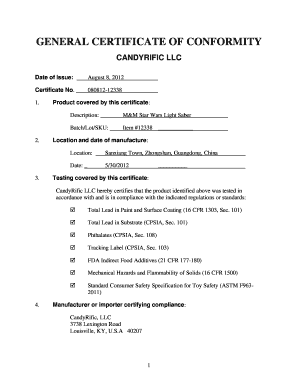 Fillable Online GENERAL CERTIFICATE OF CONFORMITY - bplayvisionsbbcomb ...