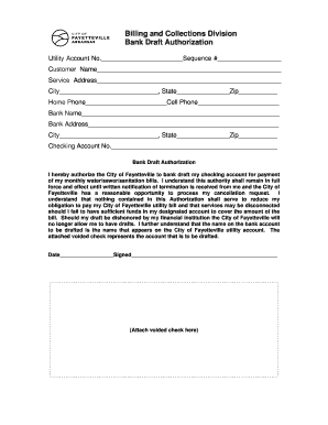 Fillable Online Bank Draft Authorization - Updated 5-18-07.doc Fax ...