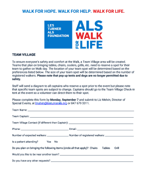 Fillable Online events lesturnerals WALK FOR HOPE WALK FOR HELP WALK ...