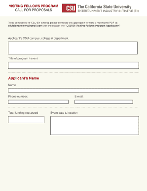 Fillable Online blogs calstate VISITING FELLOWS PROGRAM Fax Email Print - pdfFiller