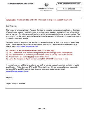 Fillable Online URGENT bPASSPORTb PART 1 APPLICANT INFORMATION Fax ...