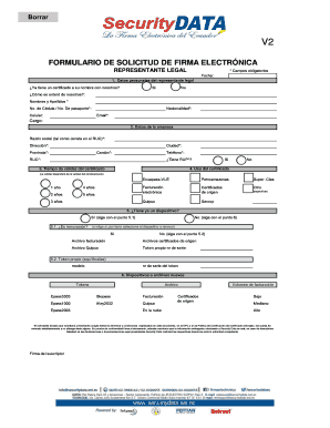 Fillable Online securitydata net Formulario Representante Legal ...