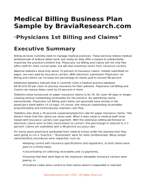Fillable Online Medical Billing Business Plan Fax Email Print - pdfFiller