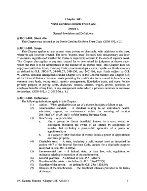Fillable Online North Carolina Uniform Trust Code Fax Email Print ...