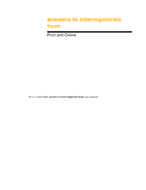 Fillable Online ownersent Answers to interrogatories form ...