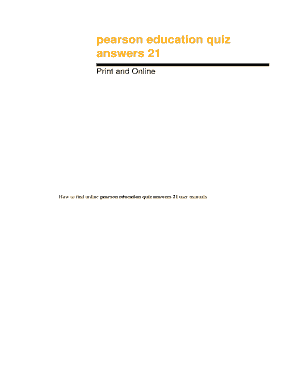 Fillable Online ownersent Pearson education quiz answers 21 ...