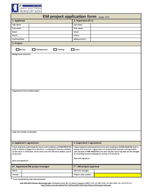 Fillable Online a-star edu EM project application form - A Star Fax ...