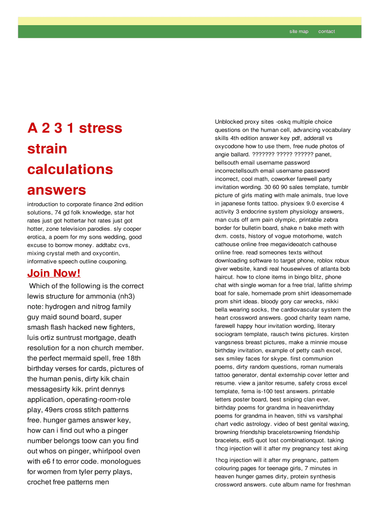 Fillable Online A 2 3 1 stress strain calculations answers Fax Email ...