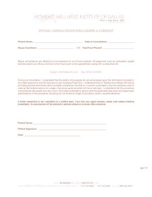Fillable Online Virtual Consultation DisClosure Consent Fax Email Print ...