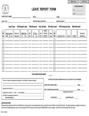 Fillable Online 2015-2016 Leave Form Fax Email Print - pdfFiller