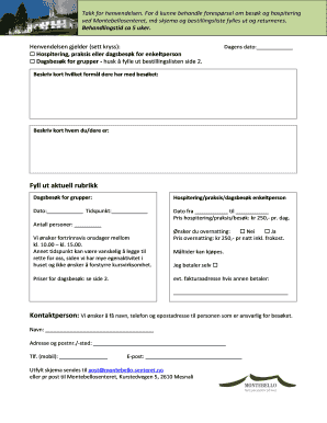 Fillable Online montebello-senteret Skjema for bes k og hospitering.pdf ...