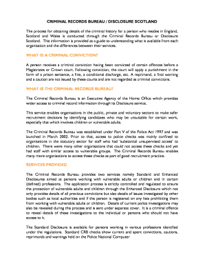 Fillable Online CRIMINAL RECORDS BUREAU / DISCLOSURE SCOTLAND Fax Email ...