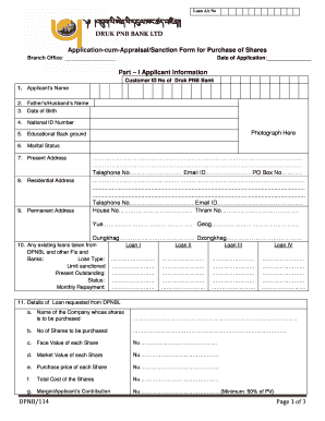 Fillable Online drukpnbbank Loan A/c No DRUK PNB BANK LTD ...