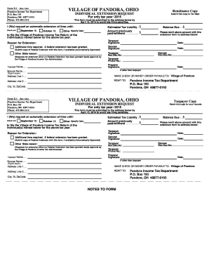 Fillable Online X-114A VILLAGE OF PANDORA OHIO INDIVIDUAL EXTENSION ...