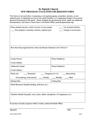 Fillable Online stpatrickseattle St Patrick Church NEW PROGRAM ...