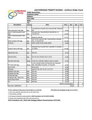 Leatherhead Trinity School Uniform - Fill Online, Printable, Fillable ...